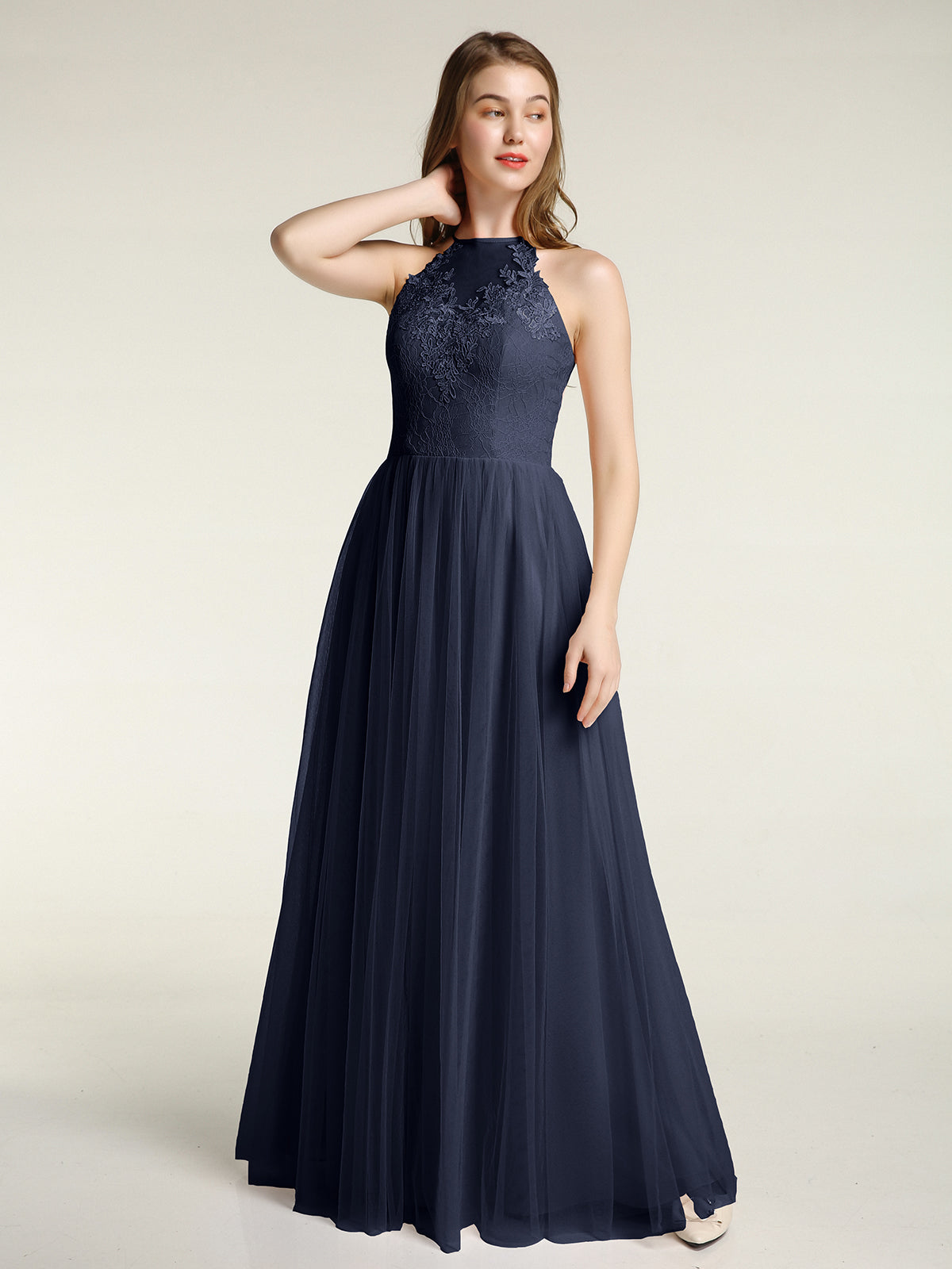 Dentelle Corsage Et Tulle Jupe Robes Longues Bleu Marine | BABARONI – BABARONI FR