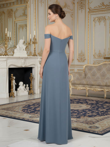 Robe de Mère Plissée à Hors de l'Épaule avec Longueur au Sol Olive ...